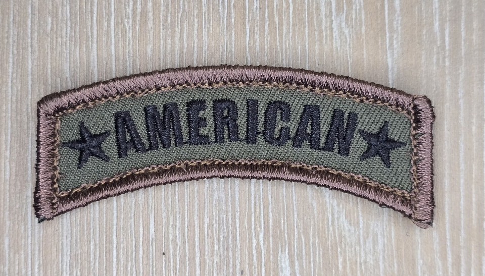 AMERICAN STARS NAME TAG ROCKER ARC ARMY TAB HOOK FOREST TACTICAL MORALE ...