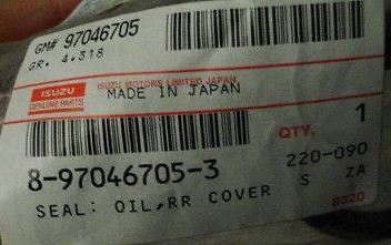 Isuzu Seal Oil RR CVR 8970467053 for sale online | eBay