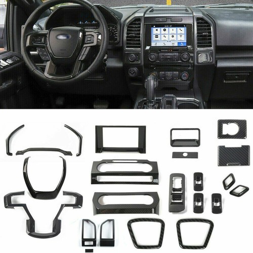 Carbon Fiber Center Console Dashboard Decoration Trim Kits for Ford ...