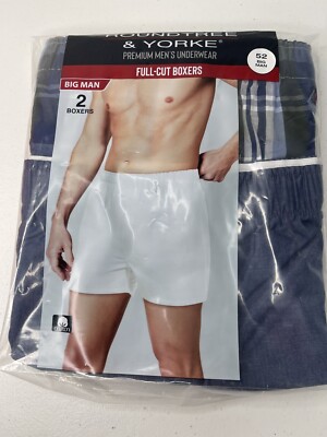 Roundtree & Yorke Mens Full Cut Boxers Multicolor Two Pairs Size 52 NEW ...