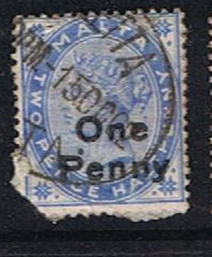 Stamp Malta 1p Overprint on 2p Blue Queen Victoria | eBay