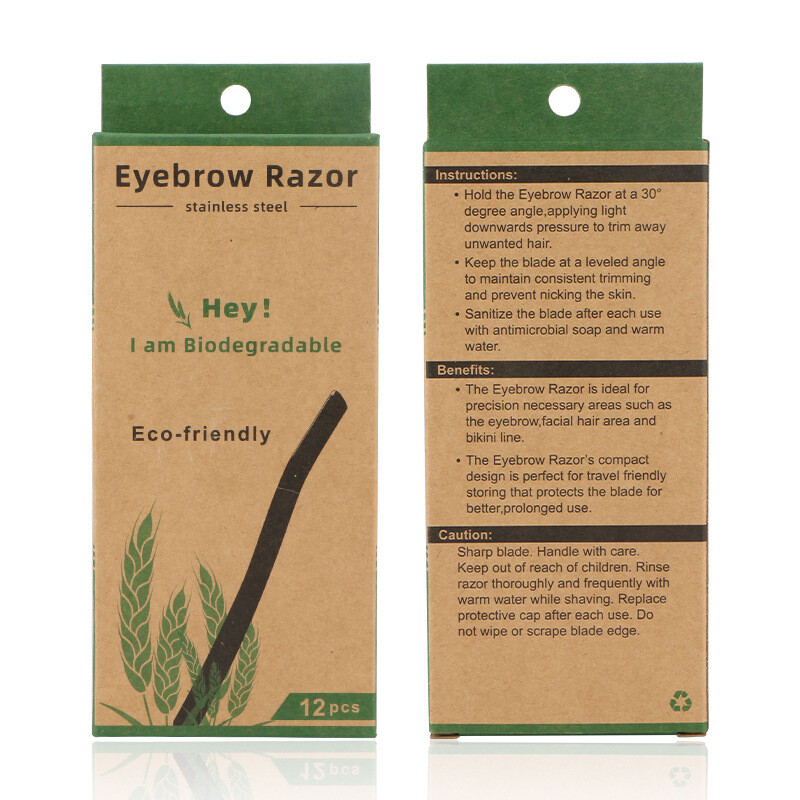 12pcs Biodegradable Eyebrow Razor Eco Friendly Eyebrow Hair Trimmer ...