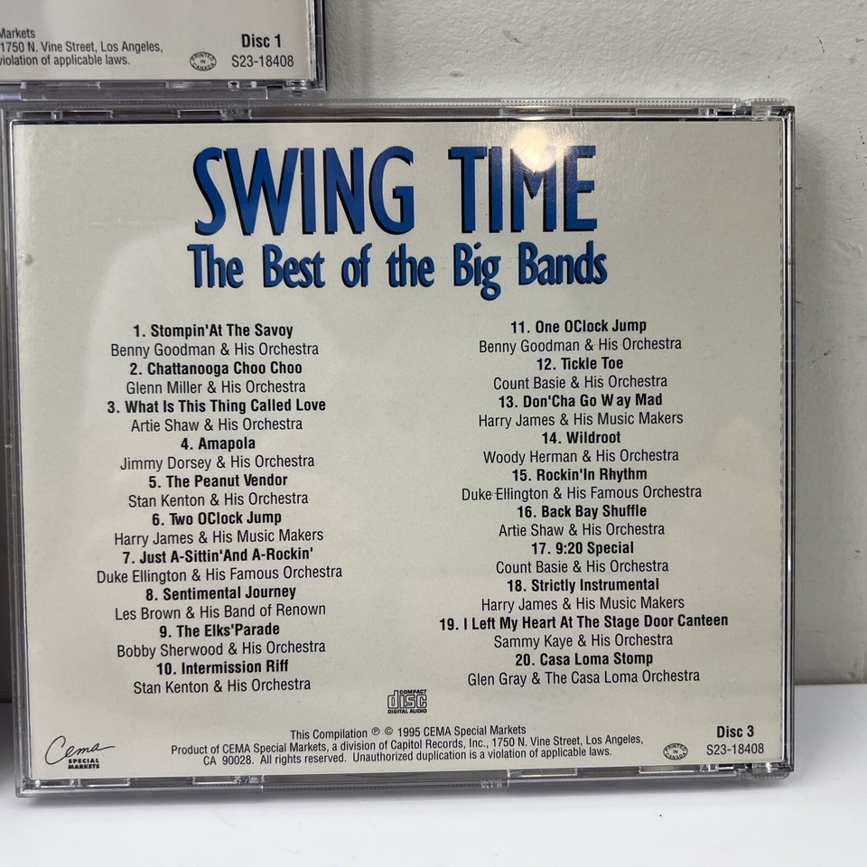 Swing Time The Best Of The Big Bands 3 Disc Set S23-18408 Variety Of ...