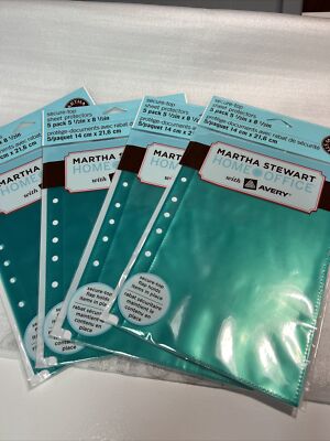 Lot4 Martha Stewart Avery Secure-Top 1 Pocket Sheet Protectors 5 1/2" X ...