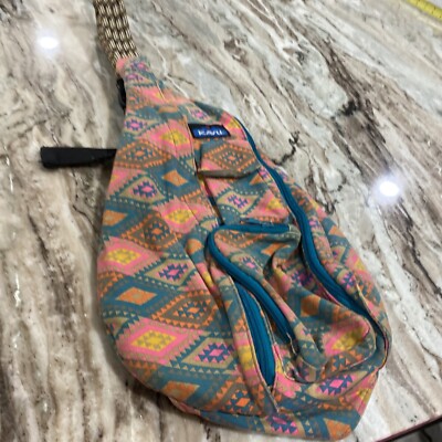 KAVU Crossbody Rope Sling Bag Backpack Tribal Aztec Southwestern Hiking ...