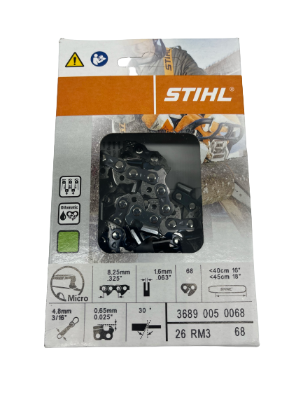 PACK 2 Genuine Stihl 26 RM3 68 Chainsaw Chain 18" OEM 3689 005 0068 ...