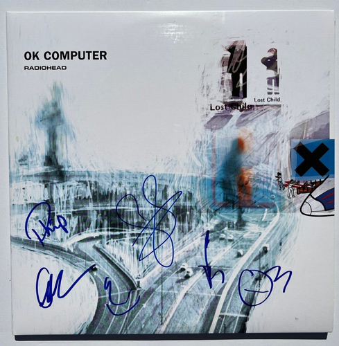 RADIOHEAD THOM YORKE FULL BAND SIGNED AUTOGRAPHED OK COMPUTER VINYL ...