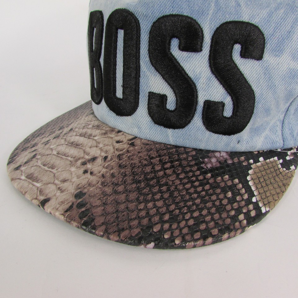 Women Men Denim Black Baseball Cap Fashion BOSS Hat Animal Print ...