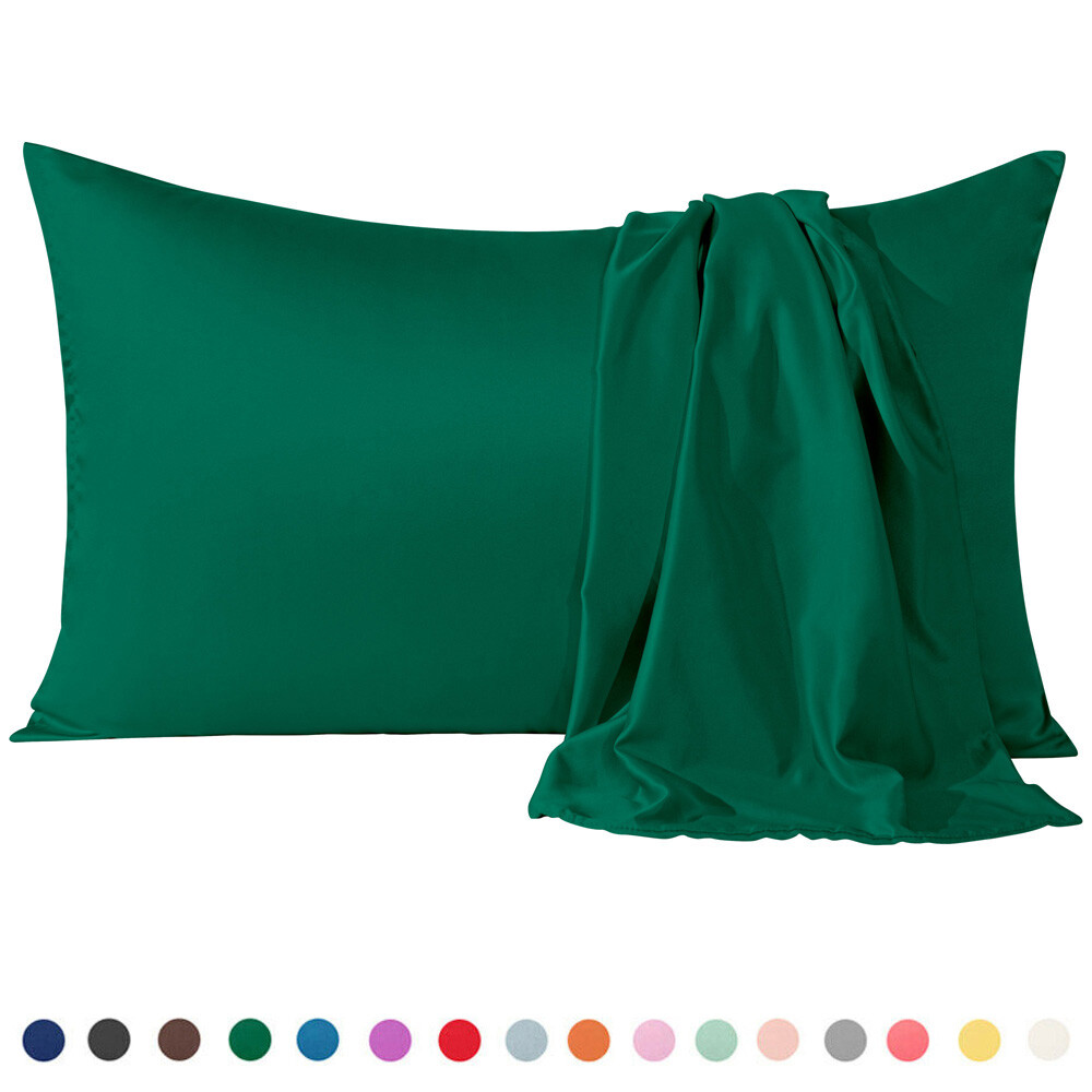 Matte Satin Pillowcase Hidden Zippered Luxury Silky Soft Pillow Case ...