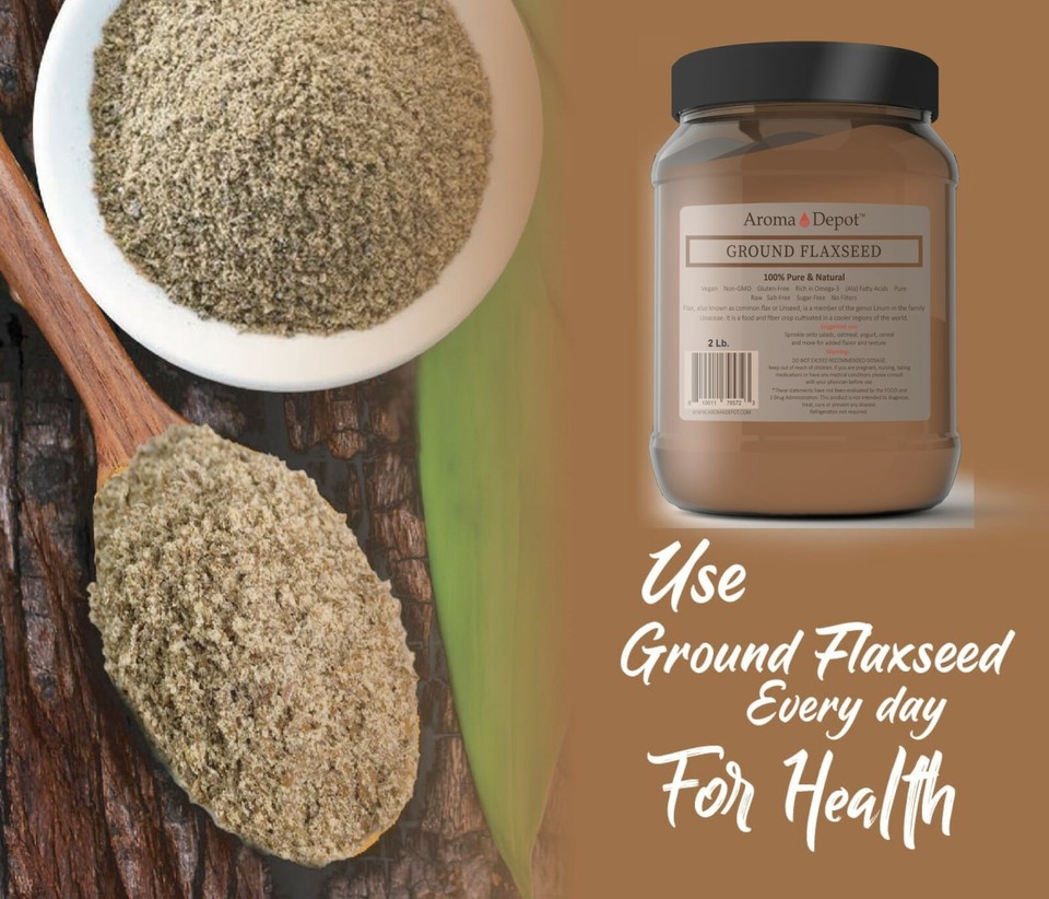2lb. GROUND Brown Flax Seed Omega-3 Non-GMO Linaza Raw Flaxseed POWDER ...