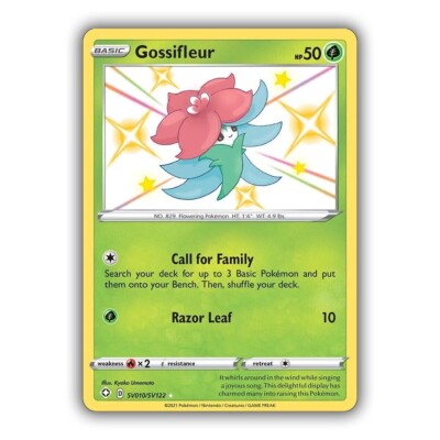 Pokémon TCG Gossifleur Shining Fates SV010/SV122 Holo Shiny Holo Rare ...