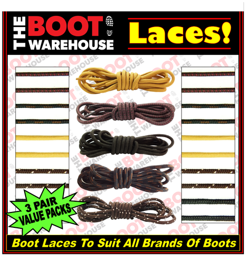 Work Boot Laces - For Redback, Mongrel, Blundstone & Oliver Boots (3 ...