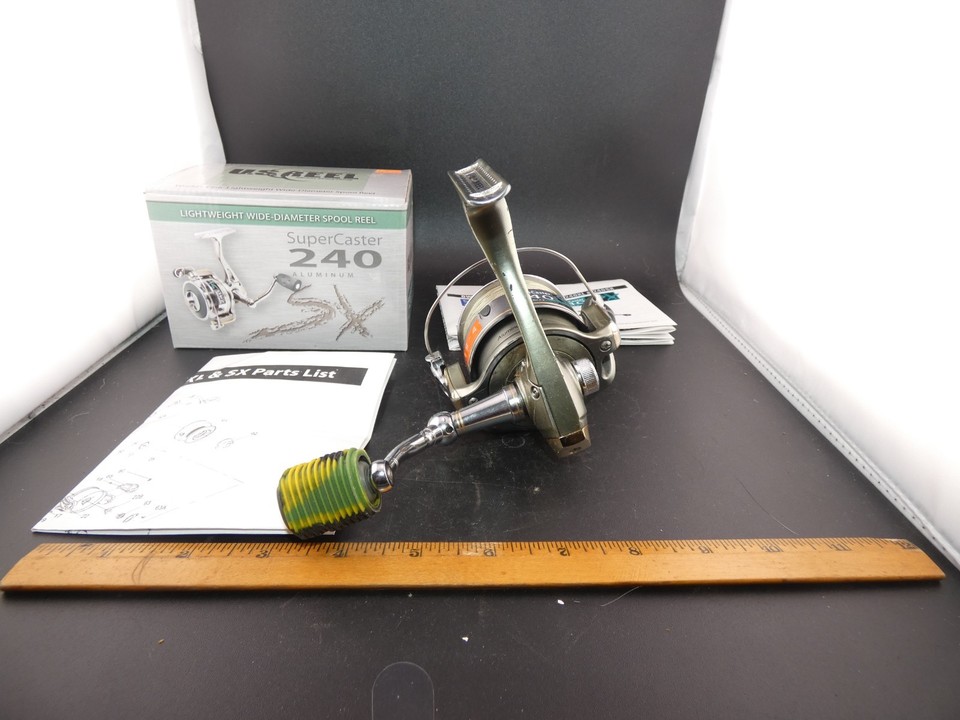 US REEL SUPERCASTER 240SX SPINNING FISHING REEL WITH INSTRUCTION PARTS ...