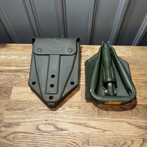 Genuine British Army Nato Issue Green Folding Spade Shovel in Case | eBay