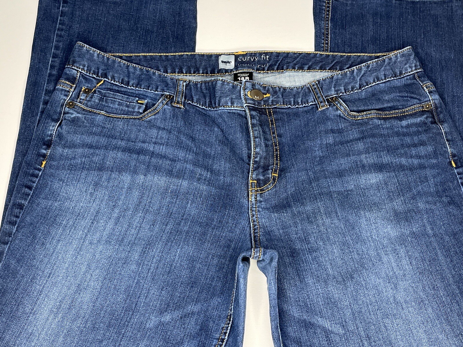 MOSSIMO JEANS WOMEN BLUE 18R CURVY FIT BOOTCUT DENIM STRETCH PREOWNED ...