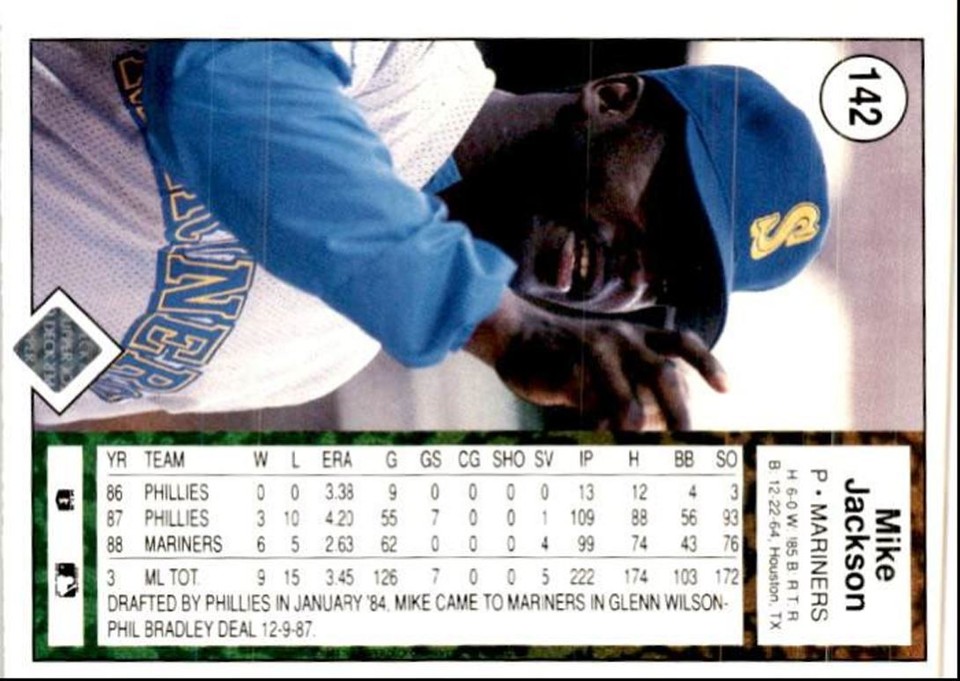 1989 Upper Deck Mike Jackson .. Seattle Mariners #142 | eBay