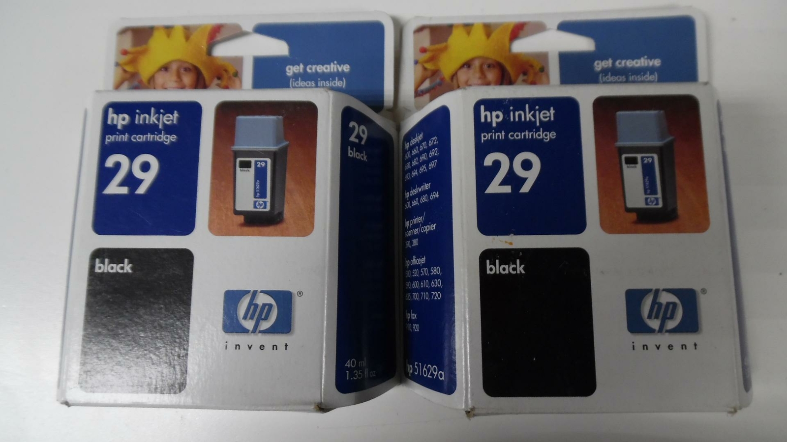 Lot of 2: Original HP 29A Black Ink Cartridge 51629a - Sealed/Expired ...