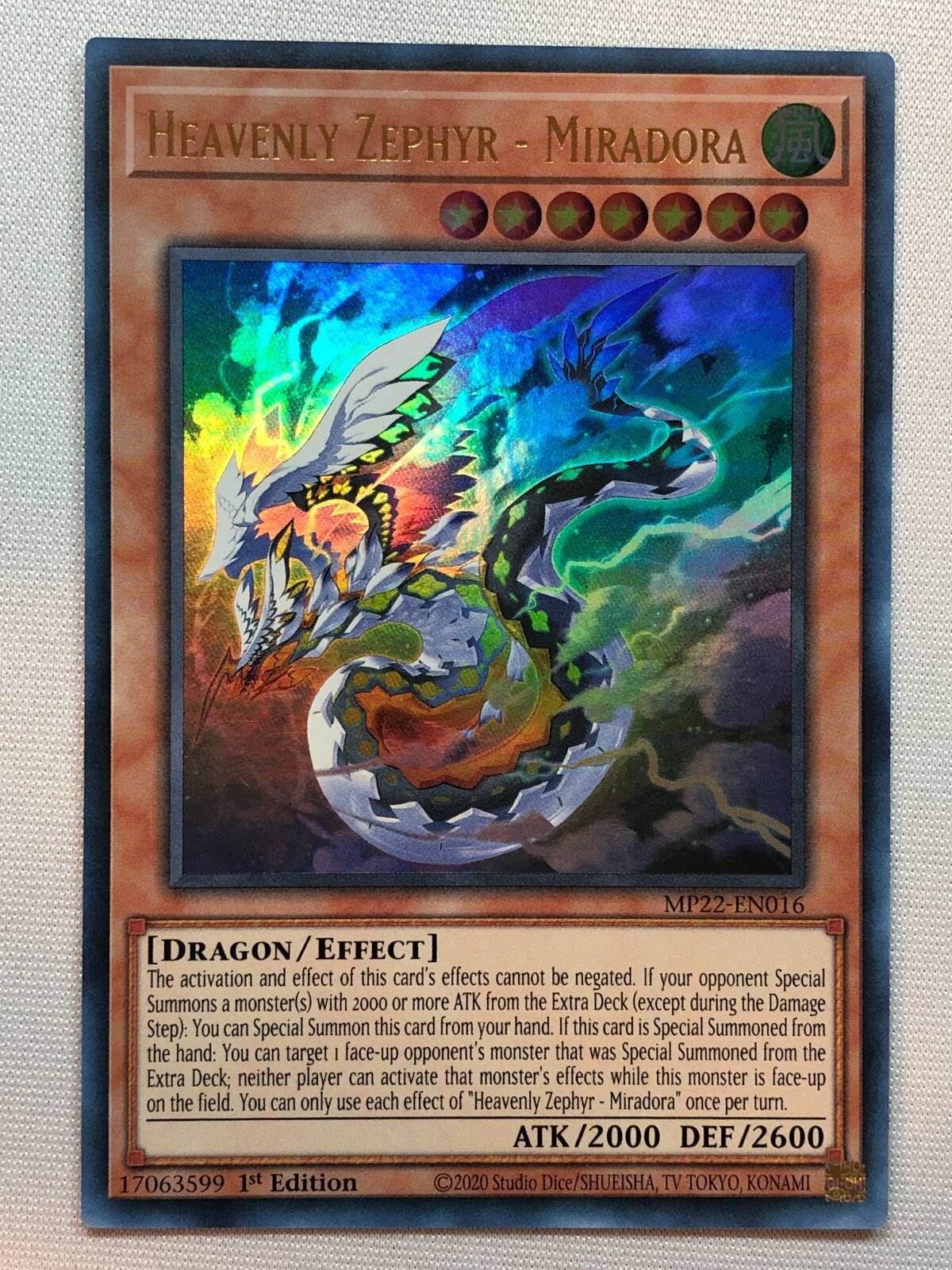 Yugioh 2022 Tin of the Pharaoh's Gods Heavenly Zephyr - Miradora MP22 ...