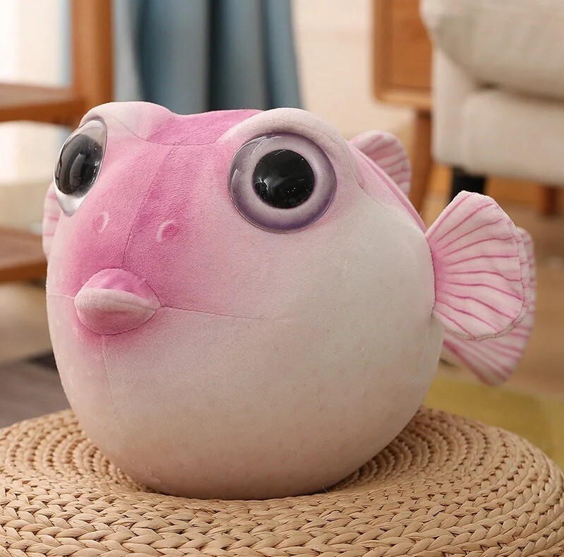 Pink Puffer Fish 10 Inch Stuffed Animal Plush Toys Toddler Doll Kids ...
