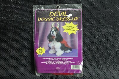 Doggie Dress Up Devil Costume Adjusts To Fit Most Dogs & Cats New In ...
