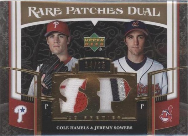 2007 Upper Deck Premier - Rare Patches Dual Gold #RP2-HS Cole Hamels ...