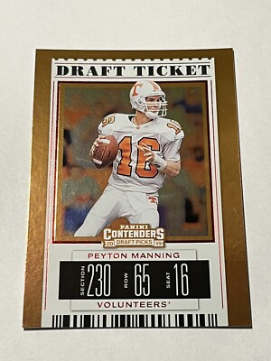 2019 Contenders Draft Picks Peyton Manning Draft Ticket Orange Foil ...