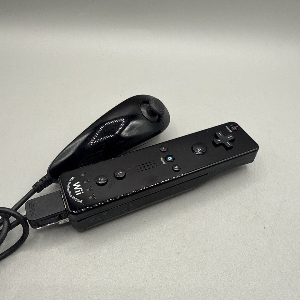 Genuine OEM Official Nintendo Wii Remote Wiimote Motion Plus w/ Nunchuk ...