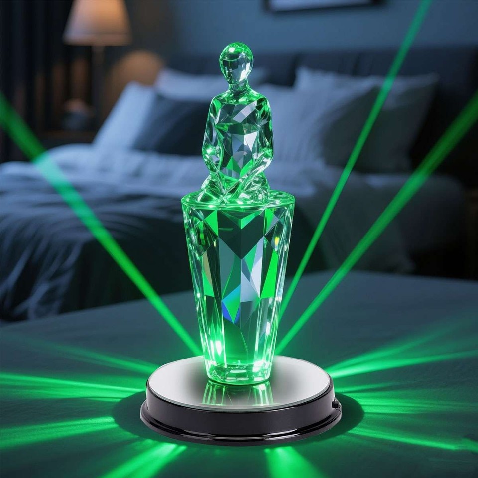 1-2X LED Light Display Base Stand 7 Color Lamp Holder Crystal Glass Art ...