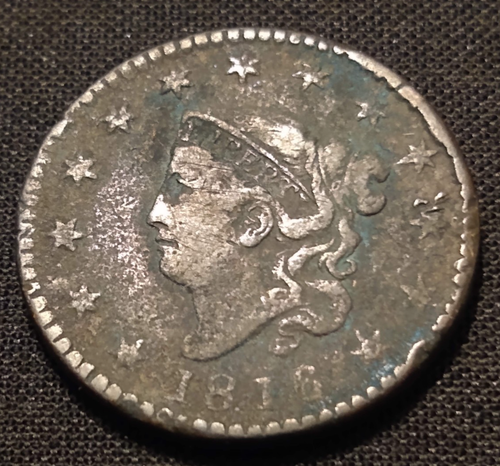 1816 large cent n3 r5 variety matron head vf xf rotated die first year ...