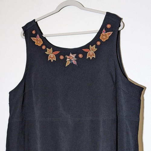 VTG Erika Maxi Dress Floral Fall Embroidery Soft Cozy Minimalist Size ...