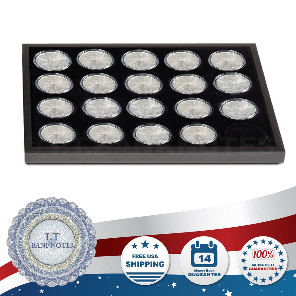 Silver Eagle Coin Display Box Case + 1 Tray + 40 Lighthouse 41mm ...