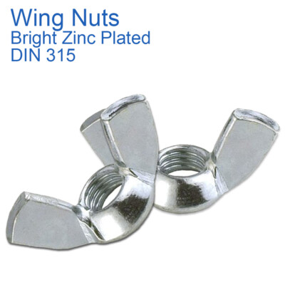 M6 - 6mm WING BUTTERFLY NUTS ZINC TO FIT BOLTS SCREWS BZP GRADE 4 DIN ...