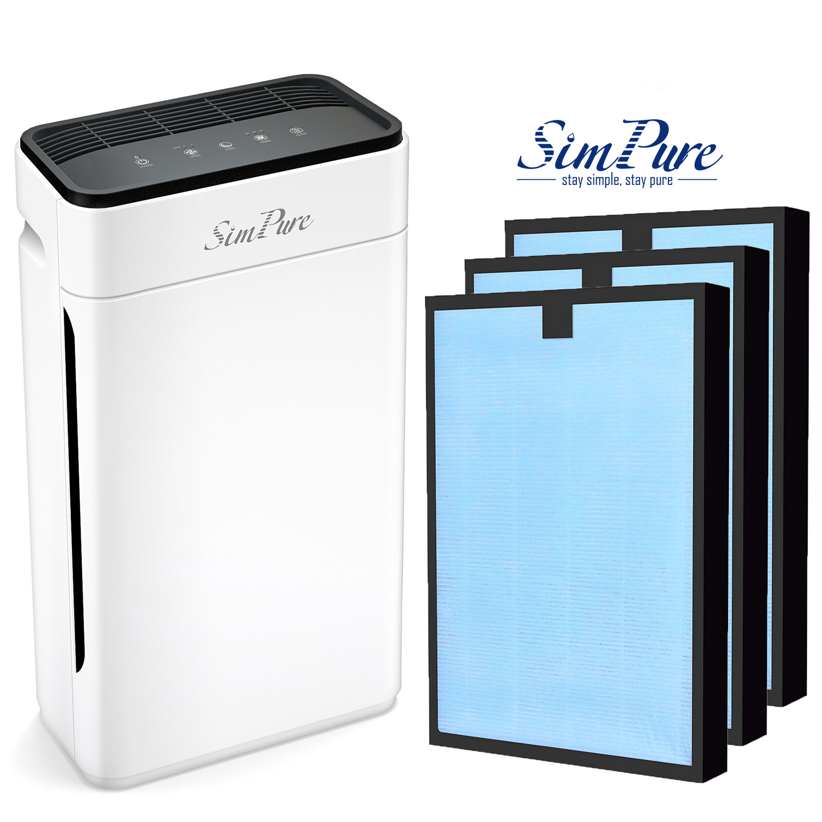 SimPure H13 HEPA Air Purifier Home Large Room Air Cleaner for Wildfire ...