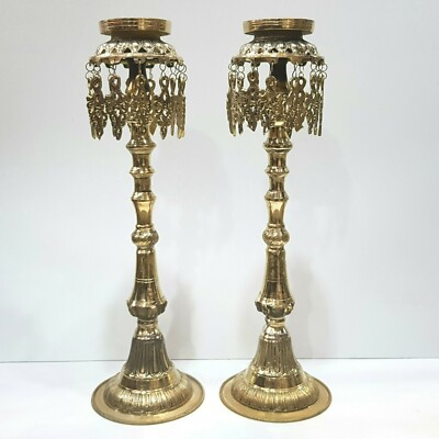 22 inches Nepalese Traditional Brass Oil Lamp (Panas) pair | eBay UK