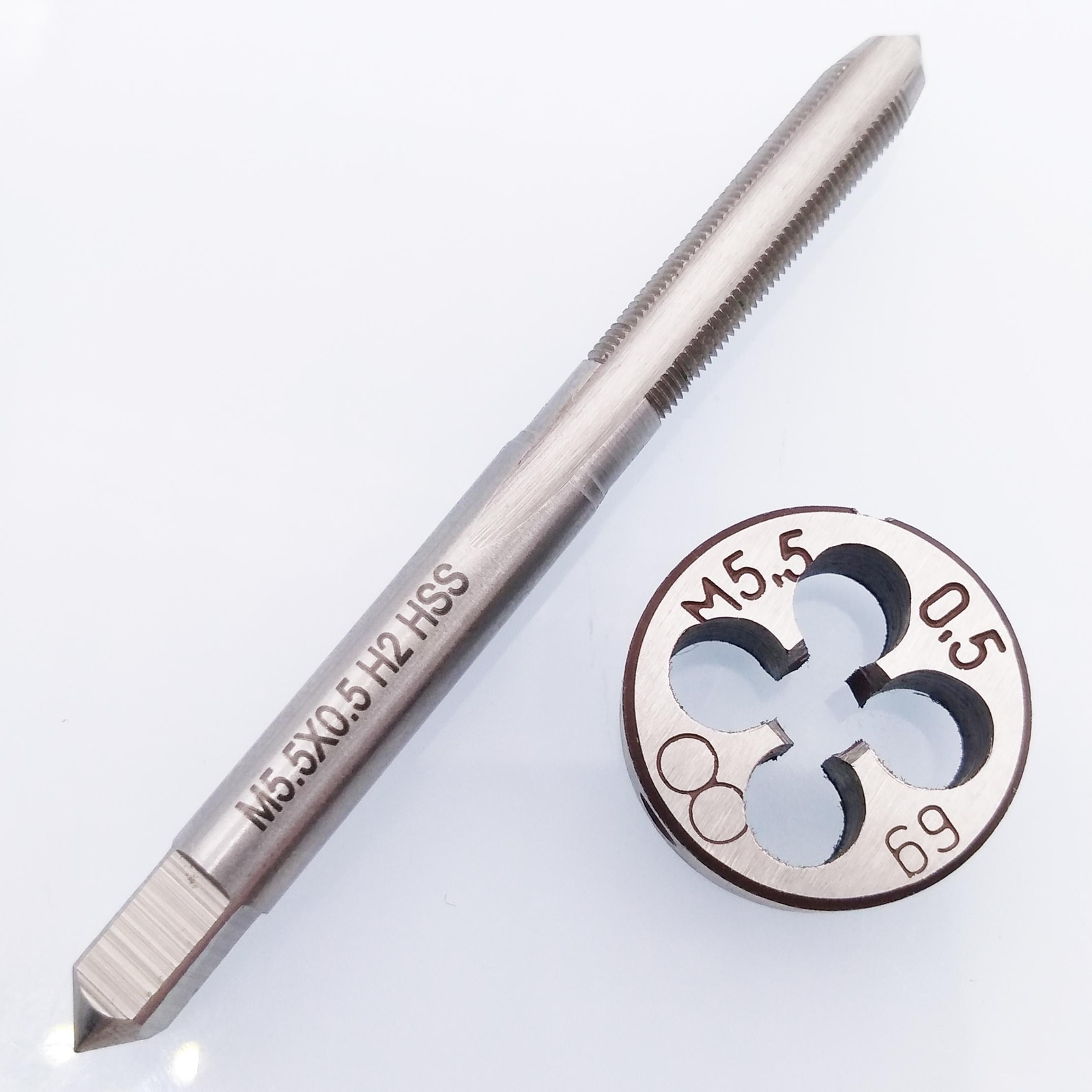 HSS M5.5 x 0.5mm Tap & M5.5 x 0.5mm Die Metric Thread Right Hand | eBay ...