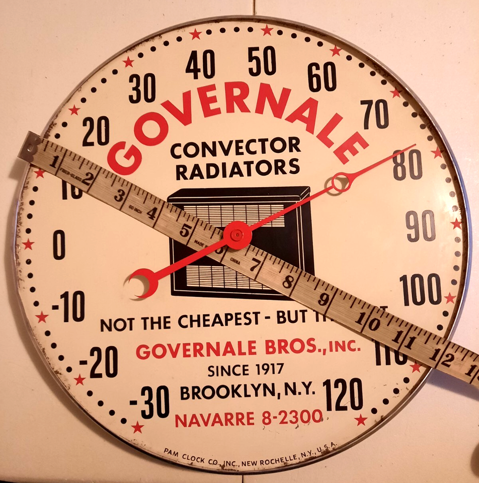 Vintage OLD Thermometer Governale convector radiators. Since 1917 ...