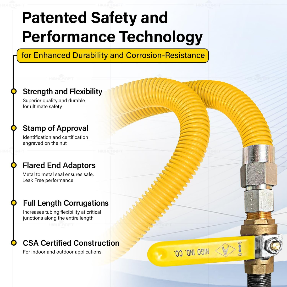 Outdoor Flexible Gas Piping Stainless Steel Braided Flexible Rubber