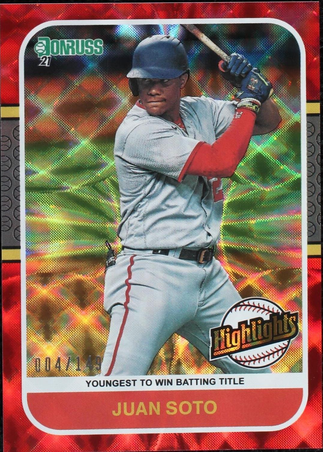 2021 Panini Donruss - Highlights Juan Soto #HI3 Red /149 for sale ...