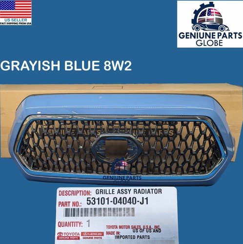 GENUINE OEM TOYOTA 17-19 TACOMA TRD SPORT GRAYISH BLUE 8W2 GRILLE 53101 ...
