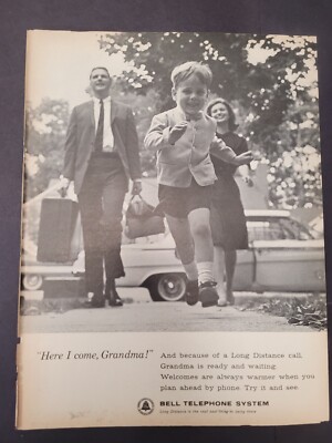 1963 Vintage Original Magazine Ad Bell Telephone Here I Come Grandma ...