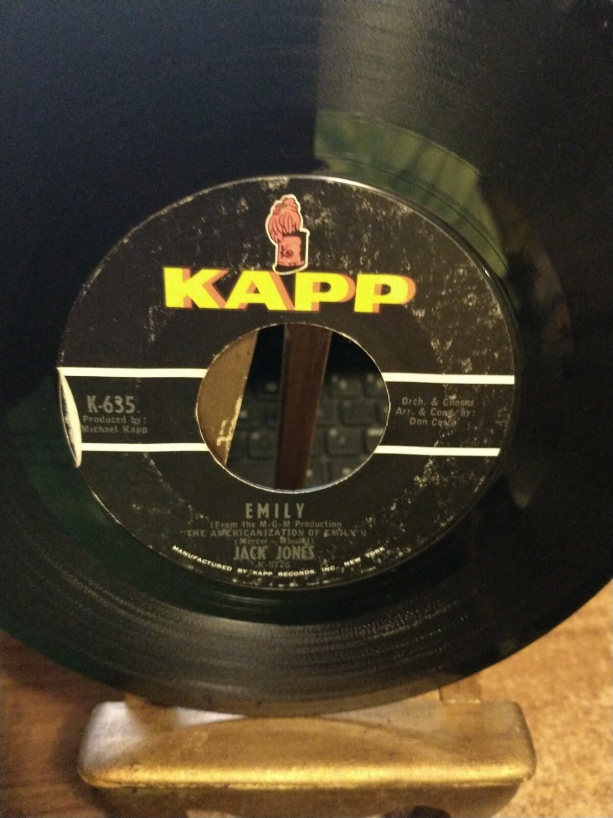 Jack Jones ‎– Dear Heart / Emily, Kapp K-635 45rpm,cleaned & tested vg ...