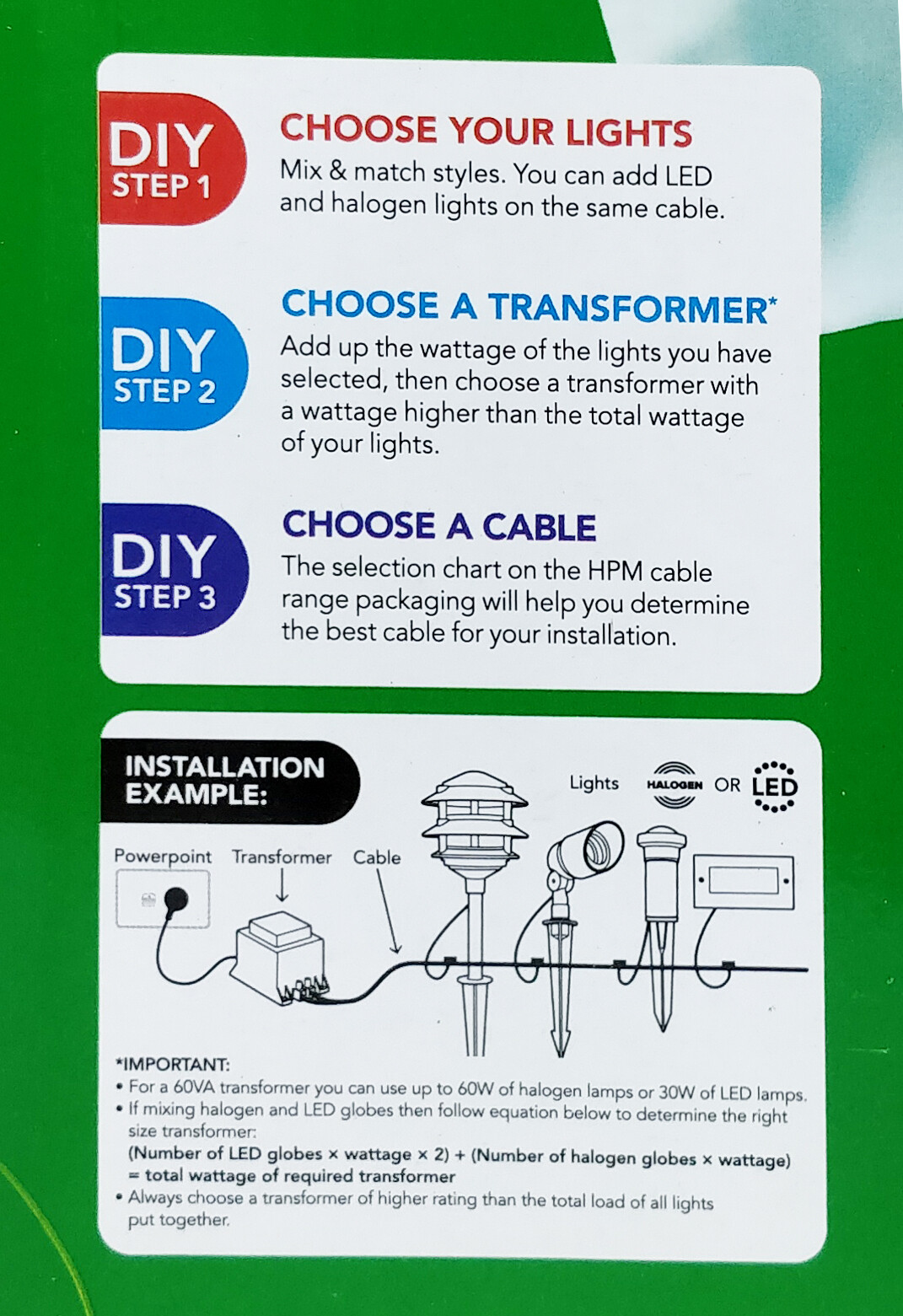 HPM 12V LED Garden Light Pond Spotlight 4.5W Warm White 3000K IP68 DIY ...