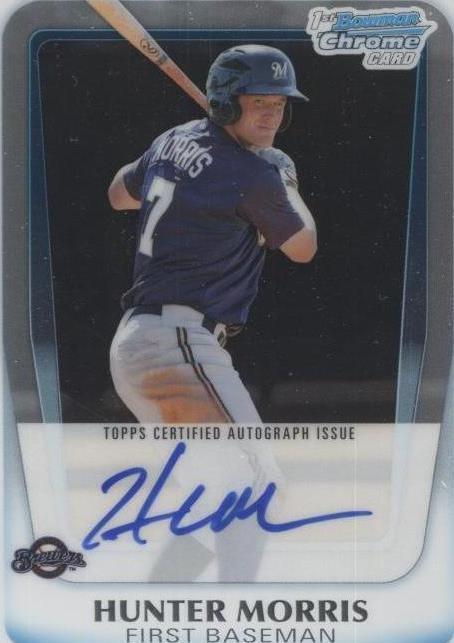 2011 Bowman Chrome - Prospects Autograph Hunter Morris #BCP130 (AU, RC ...
