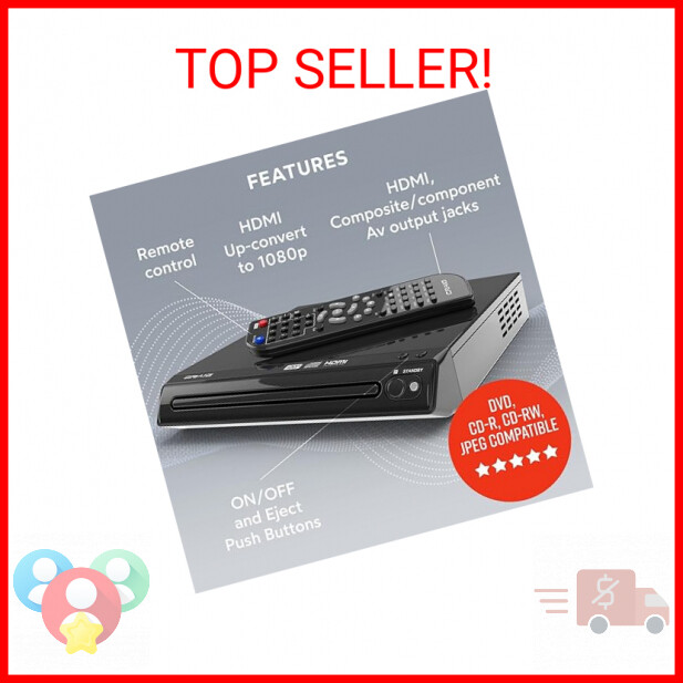 Craig CVD401A Compact HDMI DVD Player with Remote in Black | Compatible ...