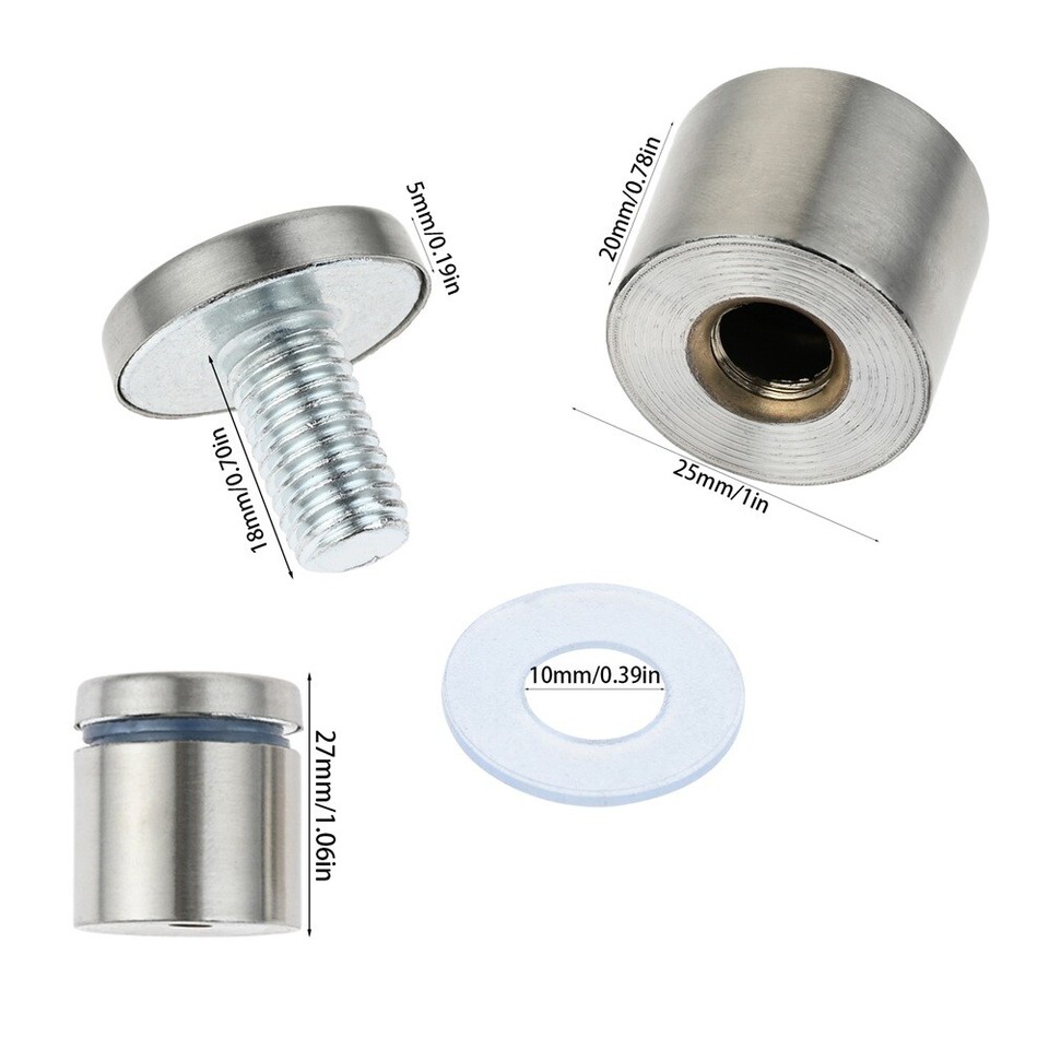 8Pcs Standoff Fixings Screws Bolts Expansion Tubes Stainless Steel Iron ...