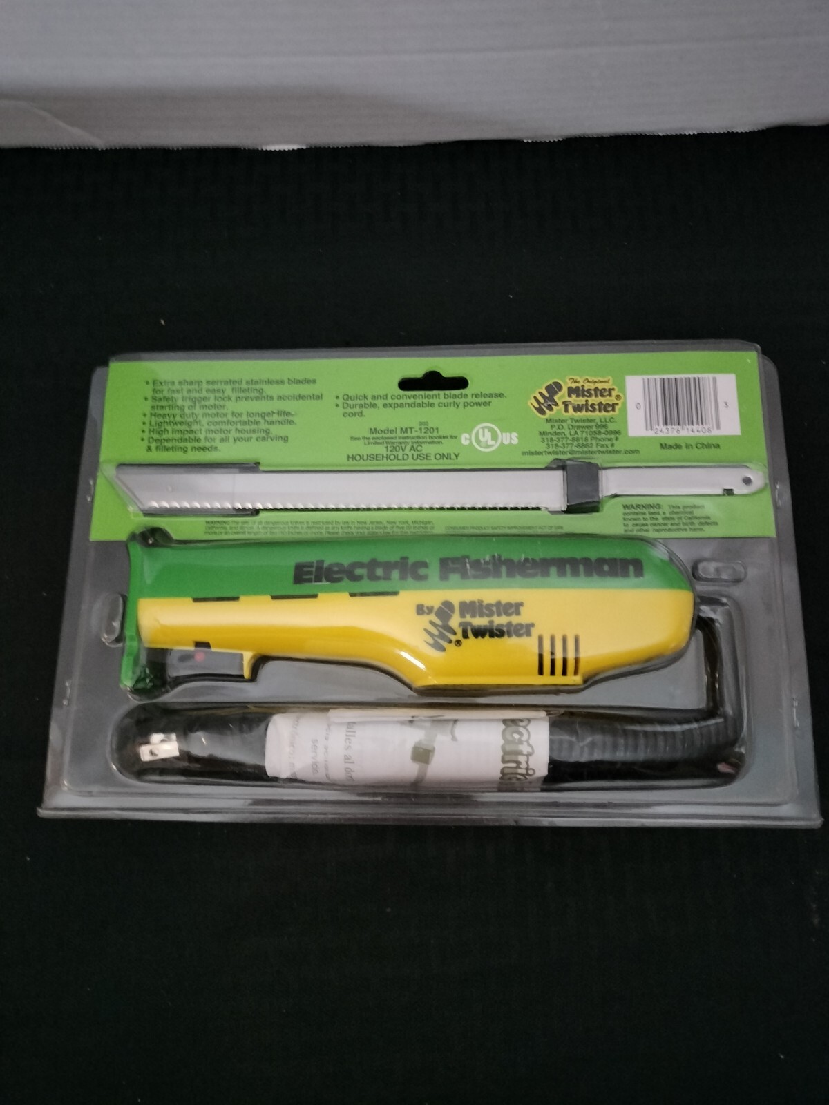 Mister Twister Electric Fisherman Fillet Knife - Green (MT-1201) for ...