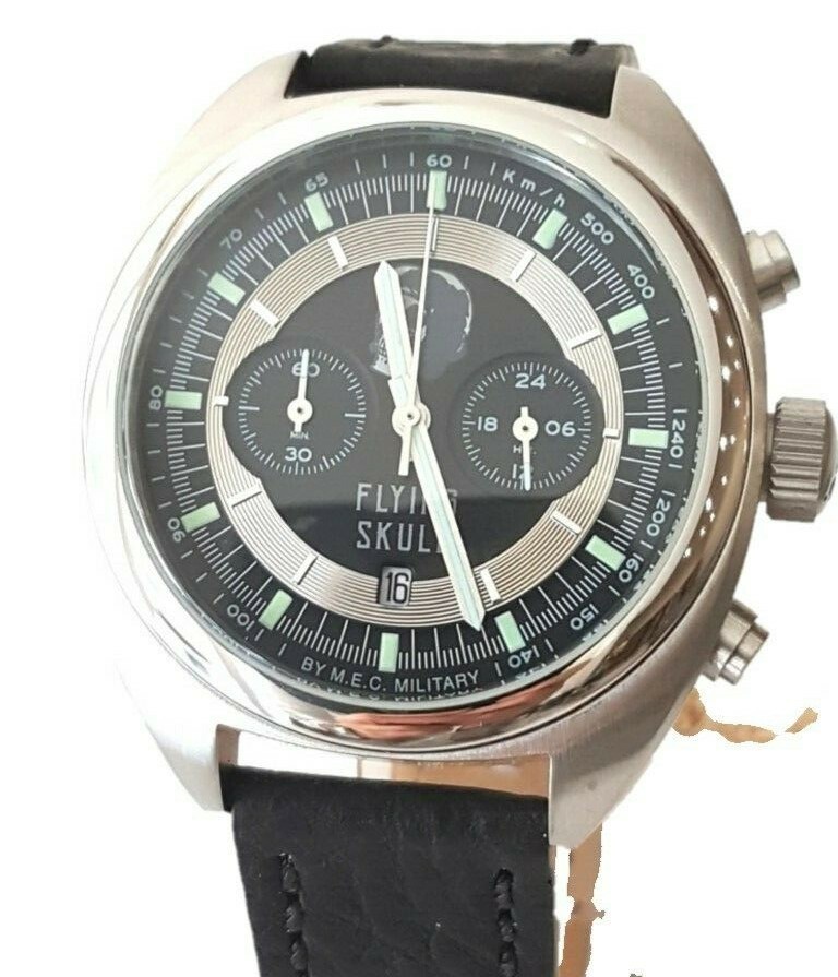 M.E.C.orologio militare MEC Vintage Flying Skull cronografo data | eBay