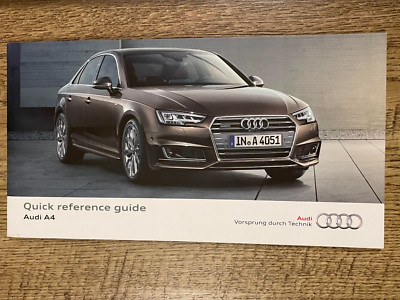 AUDI A4 OWNERS QUICK REFERENCE GUIDE 2015-2019 HANDBOOK GUIDE **FREE ...