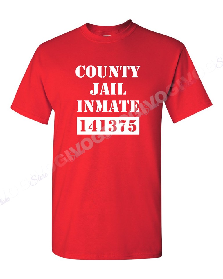 County Jail Inmate T Shirt Halloween Costume Tee Prison Funny T-shirt S ...