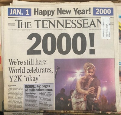Nashville TN "The Tennessean" Newspaper Jan 1, 2000 Y2K Vtg Collectors ...